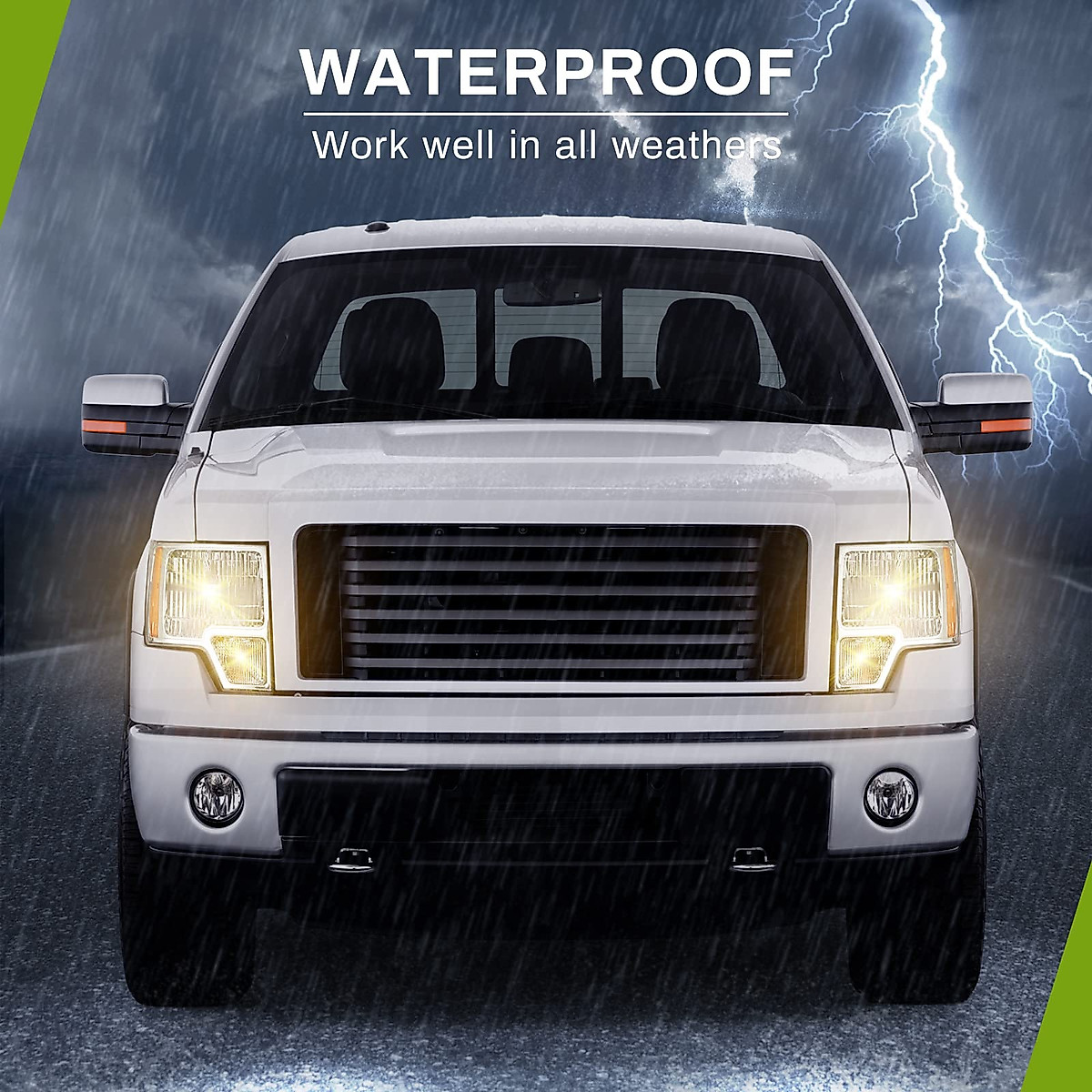 AUTOSAVER88 Headlight Assembly Compatible with 2009-2014 Ford F150 Pickup OE Direct Replacement Headlamp Chrome Housing Clear Lens with Chrome Trim