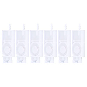 Estink Ink Damper, 6Pcs in Line Interface UV Printer Ink Damper Solvent Inkjet Head Rectangular PP Damper Replacement for XP600 Printer for 4mm x 3mm Ink Tube(White)