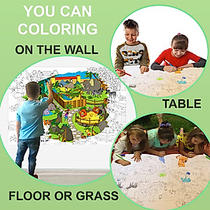 ALEX Art - Zoo Animals Giant Coloring Poster, 38.5x26.7 inches, Art Craft Kit for Kids Ages 4-12