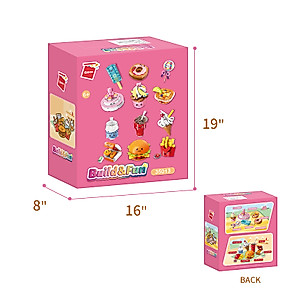 QMAN Educiro Party Favors Toy Assortment, Play Food Party Favors for Kids, Girls Birthday Building Blocks Themed Party Supplies, Gifts Mini Building Toys for Christmas Party Favors, Birthday Gift