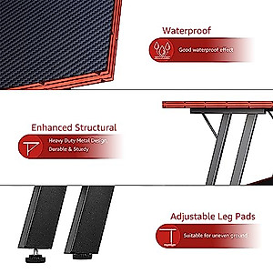 Lufeiya Black L Shaped Gaming Desk - 51 Inch Computer Corner Desks, Carbon Fiber Surface PC Desk Table with Monitor Stand for Home Office Writing, Black