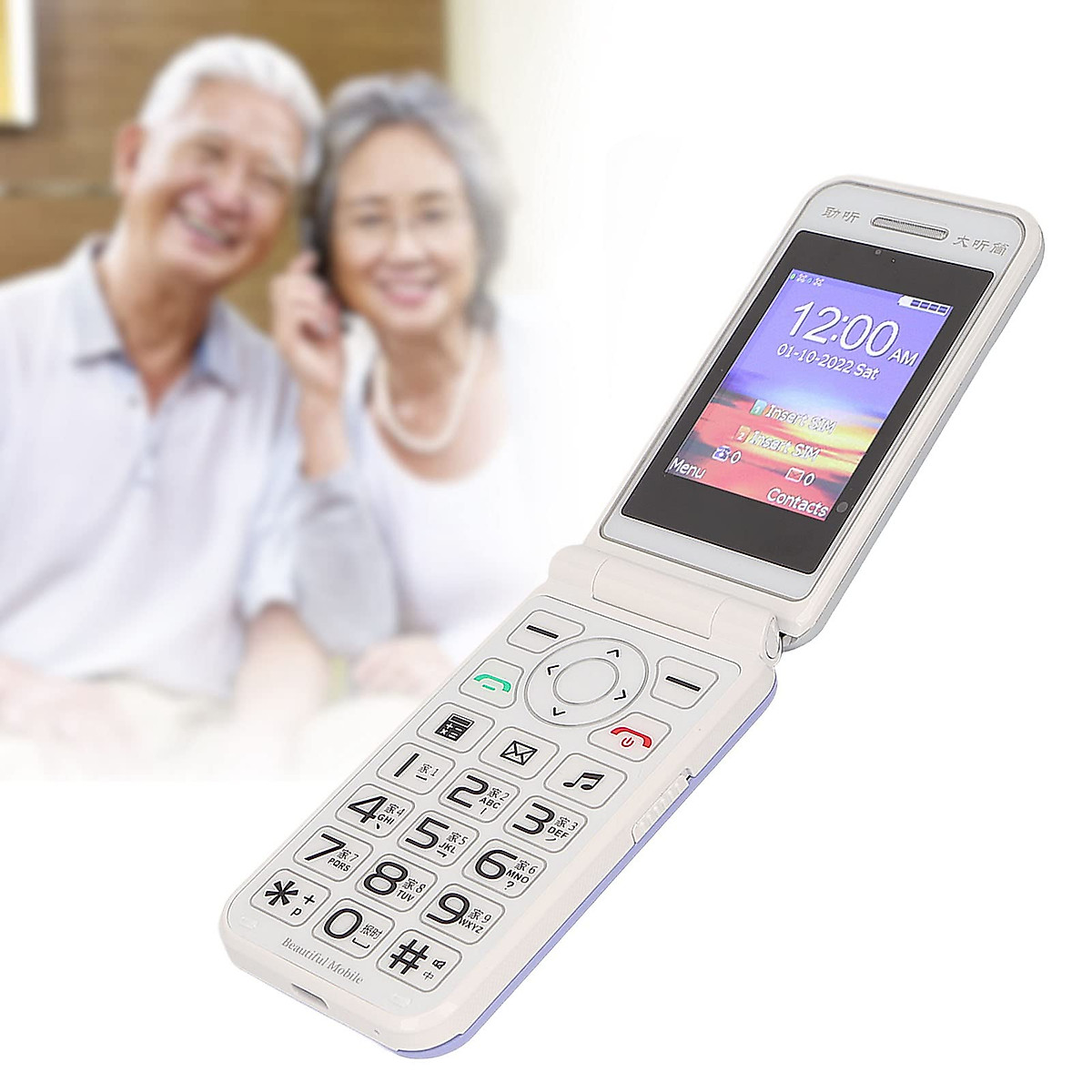 2G Unlocked Flip Phone for Seniors, Unlocked 2G GSM Big Unlocked Phone, 2.4 Inch Screen Big Cell Phone with SOS Function, 6800mAh Battery for Elderly Kids ()