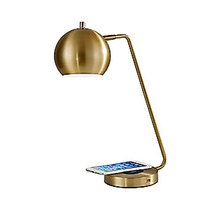 Adesso 5131-21 Emerson Desk Lamp Wireless Charging, 7W LED, 5W QI, USB Port, Indoor Lighting Lamps