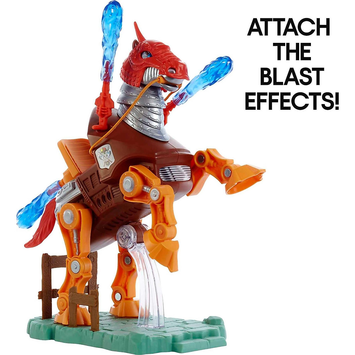 Masters of the Universe Origins Stridor Action Figure, 7 in Tall Robot Horse with Projectile Launcher, 3 Plasma Blasts, Helmet & Bridle with Cord, Collectible Gift for MOTU Fans Ages 6 Years & Older