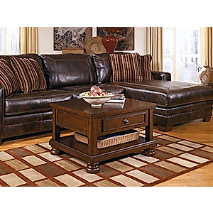 Signature Design by Ashley Porter Traditional Hand-Finished Lift Top Coffee Table, Dark Brown