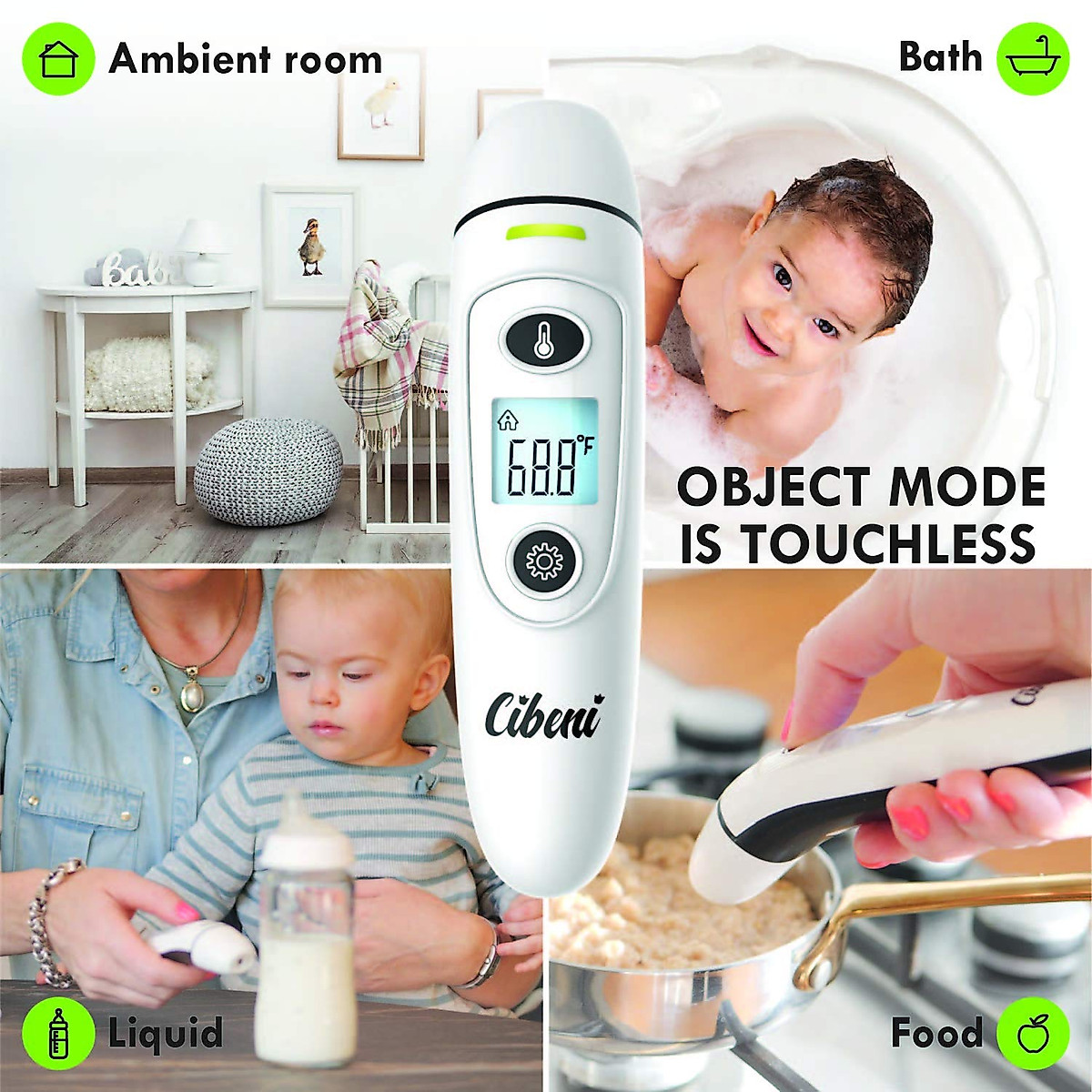 Cibeni Forehead Thermometer for Adults and Kids - Ear Forehead - 2020 Revolutionized Algorithm - Clinical Accuracy Instant Read Digital Infrared Thermometer
