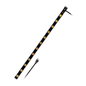 KMC 12 Outlet Heavy Duty Workshop Metal Power Strip with 3-Foot Long Extension Cord with Circuit Breaker, for Workshop and Industrial use, ETL Certified,Black