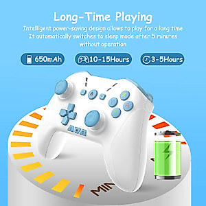 Gaming Controller For Nintendo Switch/PC/MAC/iPad/Phone/Android/TV/IOS/MFI Controller Remote Gamepad, Bluetooth Wireless Controller with Program Record, Turbo, Dual Vibration, Gyro Axis，Wake up