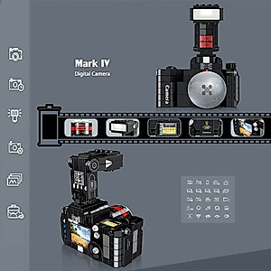 NC Uvini Building Blocks Camera, DIY STEM Toys, Building Construction Brick Set Best Gift for Adult, Teens, Collectible Model Digital Camera to Build 407pcs