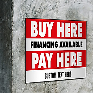 Custom Decal Stickers Multiple Sizes Buy Here Financing Available Pay Here Industrial Vinyl Safety Sign Label Financing Personalized Text Here 24x18Inches