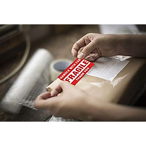 [1 Roll, 500 Labels] 2" x 3" Fragile Stickers Handle with Care Warning Packing / Shipping Labels - Permanent Adhesive
