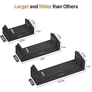 SRIWATANA U Shelves Wall Mounted Set of 3 and Large Floating Shelves Set of 2