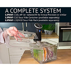 C10L-AP Lid for LIPAVI C10 Sous Vide Container, with cut-out for the Anova Precision immersion circulator