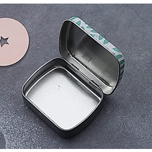 Ruwado 4 Pcs Small Storage Box Metal 6 x 5 x 1.5 cm Rectangle Empty Hinged Tins with Lid Organizers Containers for Earring Crafting Jewely Pills Home Hooks Small Items (Leaves)