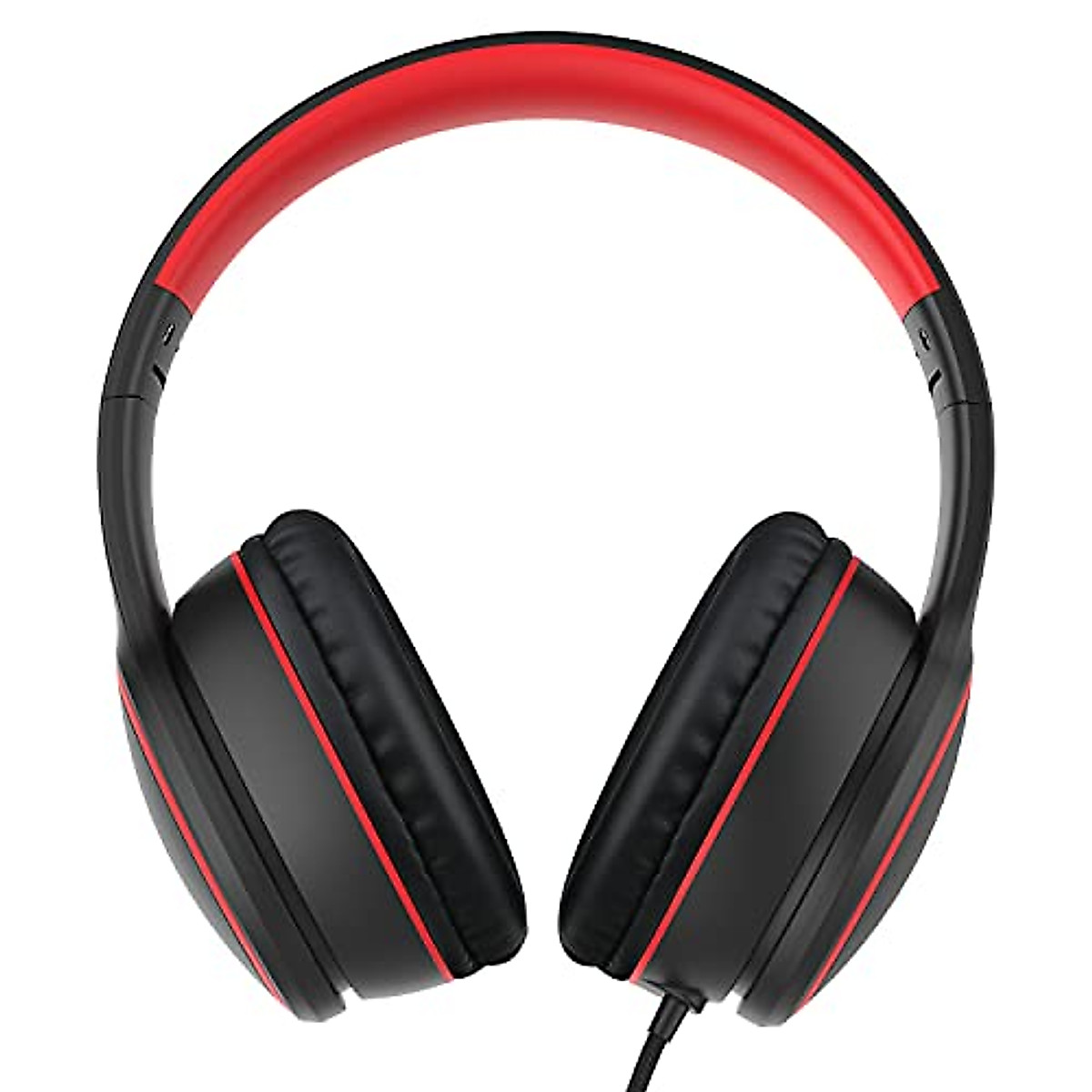 RORSOU R10 On-Ear Headphones with Microphone, Lightweight Folding Stereo Bass Headphones with 1.5M No-Tangle Cord, Portable Wired Headphones for Smartphone Tablet Computer MP3 / 4 (Black)