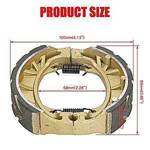 GREHUA CG125 105mm Drum Brake Shoes Pads Chain Tensioner Adjuster Kit for 212cc 196cc 6.5hp Coleman BT200X CT200U Trail 200 CT200U-EX Baja Warrior MB165 Massimo MB200 CRF70 Motorsports Mini Bike Parts