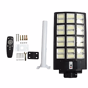 PZLVAME 1200W Solar Street Light 100000LM 280?360㎡ Area Lighting with Motion Sensor, 220° Wide Angle Lighting, Remote Control, IP67 Protection