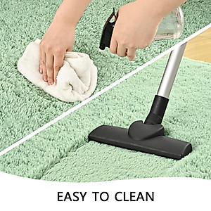 Zedrew Sage Green Runner Area Rugs for Bedroom Living Room, 2x4 Feet Fluffy Bedside Rugs, Soft Shaggy Carpet Rug for Kids Room Nursery, Furry Rugs for Girls Boys Dorm Room Home Decor