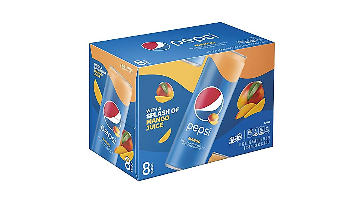Pepsi Splash Mango 12oz Cans – Refreshing Tropical Twist (8 Pack)