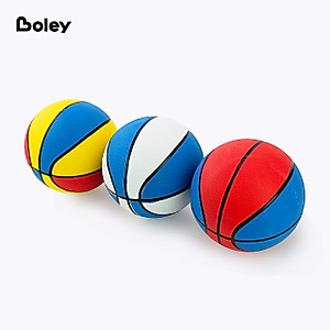 Boley Rubber Basketball Set with Pump - 3 Pk 22 inch Size 3 Indoor & Outdoor Basketballs for Kids 3+