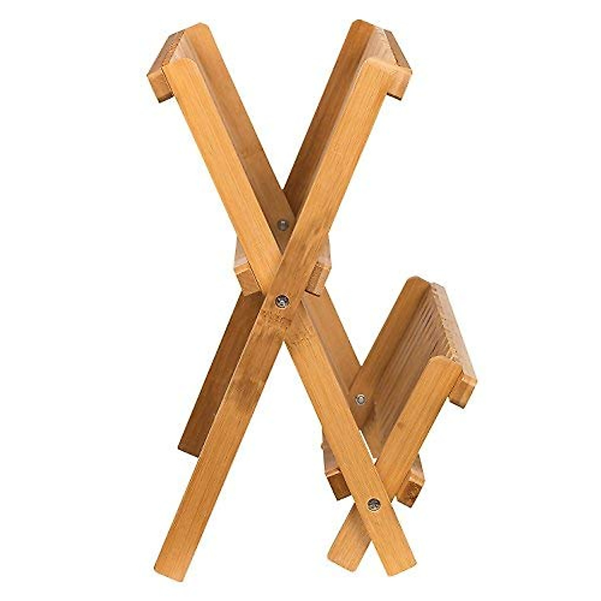 Sagler Wooden Dish Rack Plate Rack Collapsible Compact Dish Drying Rack Bamboo Dish Drainer