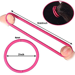 50PCS Womens Elastics Hair Tie, 4mm Colorful Ponytail Holders Hair Bands for Medium to Thick Hair, Curly Hair, Women or Men (4mm Colorful)