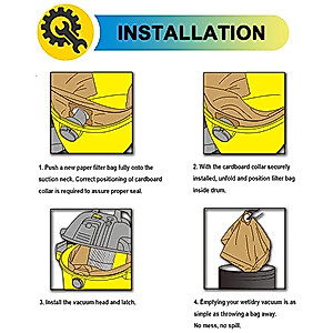 SpaceTent 6 Pack DEWALT DXVA19-4101 High Efficiency Replacement Filter Bags for DEWALT 6 to 10 Gallon Wet/Dry Vacs - Part # DEWALT DXVA19-4101
