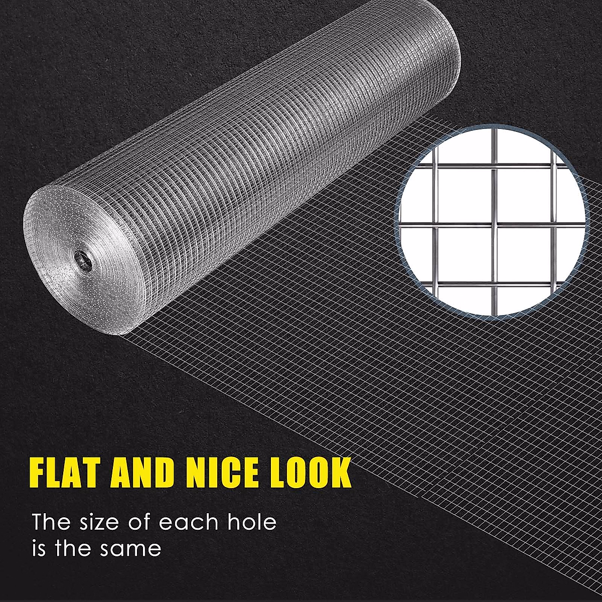 GoldPeak Hardware Cloth 1/2 inch 24in. x 50ft. 19 Gauge - Hardware Mesh & Wire Cloth Snake Fencing Welded Wire Fence Roll Gopher Barrier