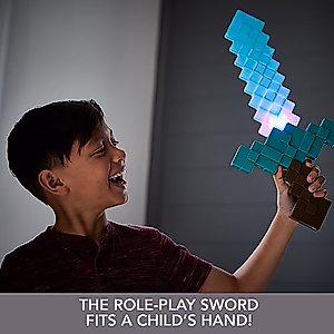 Mattel Minecraft Toys, Enchanted Diamond Sword with Lights & Sounds, Role-Play Gift for Kids