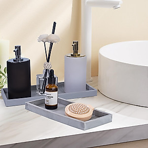 Silicone Bathroom Counter Vanity Tray Bathroom Sink Organizer Kitchen Soap Tray Sponge Holder Kitchen Sink Organizer 2 Pack (Large + Small)