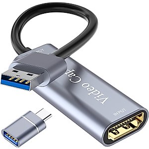 VIXLW Video Capture Card, Video Recording Card Wonderful 4K HDMI to 1080P USB C for Gaming Streaming TV Recorder, for Windows Mac OS System with USB C Adapter to Adjust PS4, Switch, Xbox1