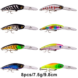 BAIKALBASS Fishing Lures Tackle Kits Hard Baits Minnow Pencil VIB Crankbaits Topwater Floating Lures Assorted Fishing Tackle Sets (006-43pcs)