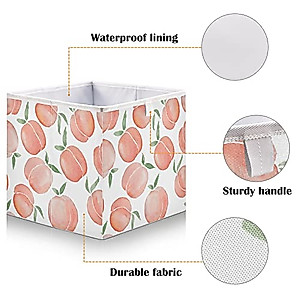 Peaches Storage Basket Storage Bin Rectangular Collapsible Closet Baskets Large Toy Box Organizer for Clothes Towels Magazine…