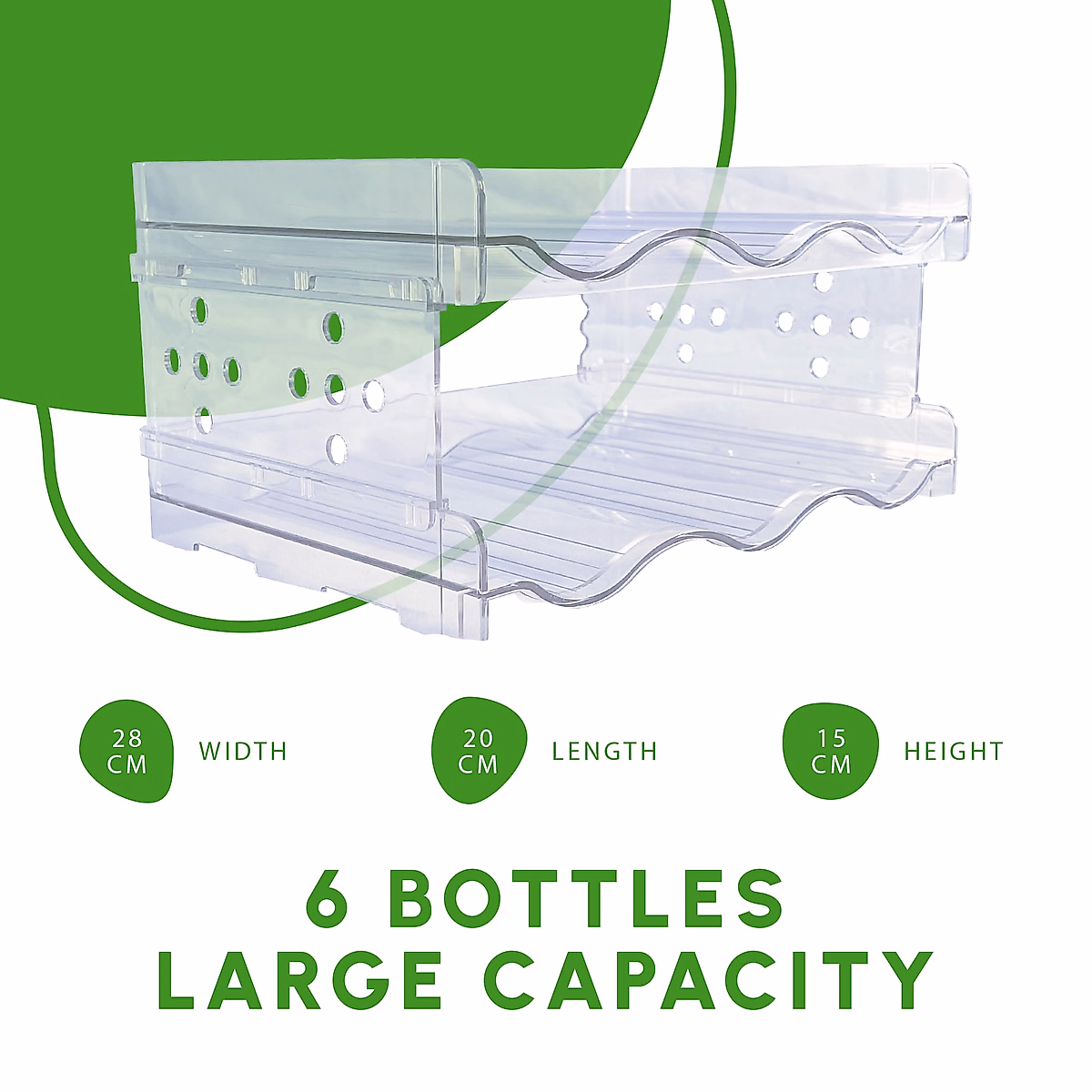 Kayya 6 Pack Water Bottle Organizer for Cabinets - Acrylic Stackable Water Bottle Storage Rack, Tumbler Cup Holder, Cabinet Cup Organizer