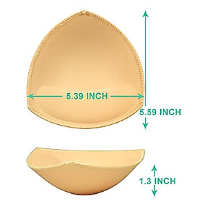 FANMAOUS 5 Pairs Bra Pad Insert,Removable Sport Bra Cups Inserts Triangle Breathable Bra Pads for Yoga Bra Swimsuits Bikini (L (2 Beige 2 Black 1 White))