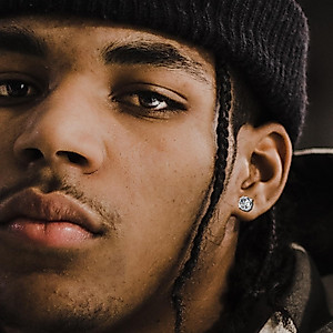 Jstyle 2 Pairs Stainless Steel Magnetic Stud Earrings for Men Women Non-piercing CZ Hypoallergenic 8mm