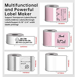 Phomemo M220 Label Maker,3.14 Inch Barcode Label Printer,Portable Thermal Printer,Bluetooth Label Maker with Tape (Address Label,Pink Label, White Label) for Mailing,Name,Home,Office,School