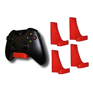3d Lasers Lab Floating Display for Xbox ONE/Series X & S Controllers (4 Pack, RED) | Shelf | Minimalism | Organize & Storage | Damage Free | Wall Tape & Kit Included