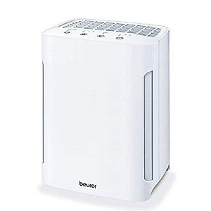 Beurer LR210 Air Purifier for Home, 3-Layer H13 True HEPA Filter System, 3 Fan Settings, Clean Ambient Air, Air Filter for Allergies & Pets, Cleaner with Sleep Mode & Timer