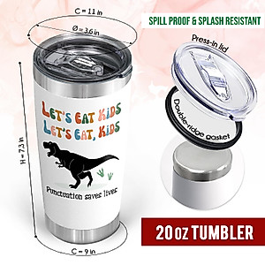 OASSIE Teacher Appreciation Gifts for Women - Saurus Kids 20 oz Stainless Steel Tumbler - Teacher Day Graduation Back To School Thank You End Of The Year Birthday Gifts for Women Coworkers