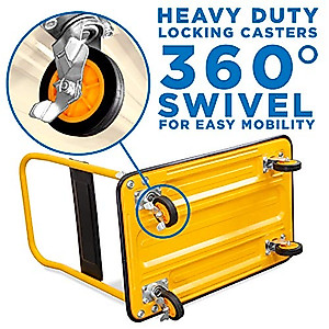 MOUNT-IT! Platform Truck [660lb Weight Capacity] Heavy Duty Foldable Flatbed with Swivel Wheels, Rolling Trolley Cart, Foldable, Flat, Push Cart Dolly (Yellow)