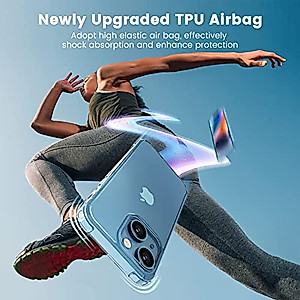 Mkeke for iPhone 14 Case for iPhone 13 Case Clear Transparent Shockproof Bumpers Cases for iPhone 13/14