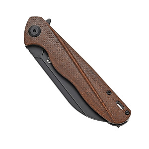 Sitivien ST103 Folding Knife, D2 Steel Blade,Micarta Handle EDC Tool Knife for Outdoor, Camping, Hunting, Survival(Brown)