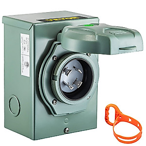 VEVOR Generator Inlet Box, 30amp Power Box, L14-30P Power Inlet Box, 4 Prong Power Inlet Box 30A, 120/250V Generator Power Inlet Box, 7500W Generator Box, 10AWG ETL Listed Inlet Boxes for Outdoor Use