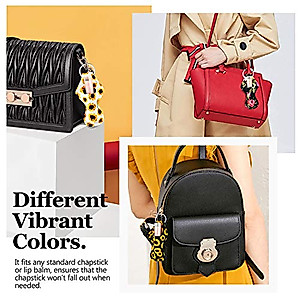 KPX 15Pcs Chapstick Holder Keychain, Lip Balm Holder Chapstick Keychain Holder Bulk for Lipstick Chapstick Tracker Safeguard (Style 2)