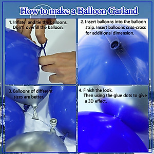 INFLORAL Winter Christmas Wonderland Party Royal Blue Silver and White Balloon Arch Kit Latex Balloon Garland Kit for Birthday Baby Shower Father's Day Graduation Party and Theme Party