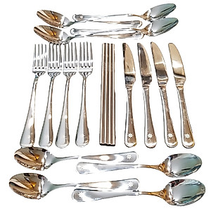 XYZ Boat Supplies - Nautical Design Flatware Cutlery Set - 24 Piece - Stainless Steel - Perfect for Boating, Sailing, Fishing, The Pool, The Beach and More