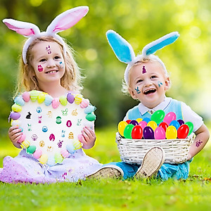 24PCS Easter Eggs + Stampers Egg Fillers, Basket Stuffers Plastic Surprise Perfect Hunt Party Favors Classroom Prize Supplies for Kids Boys Girls