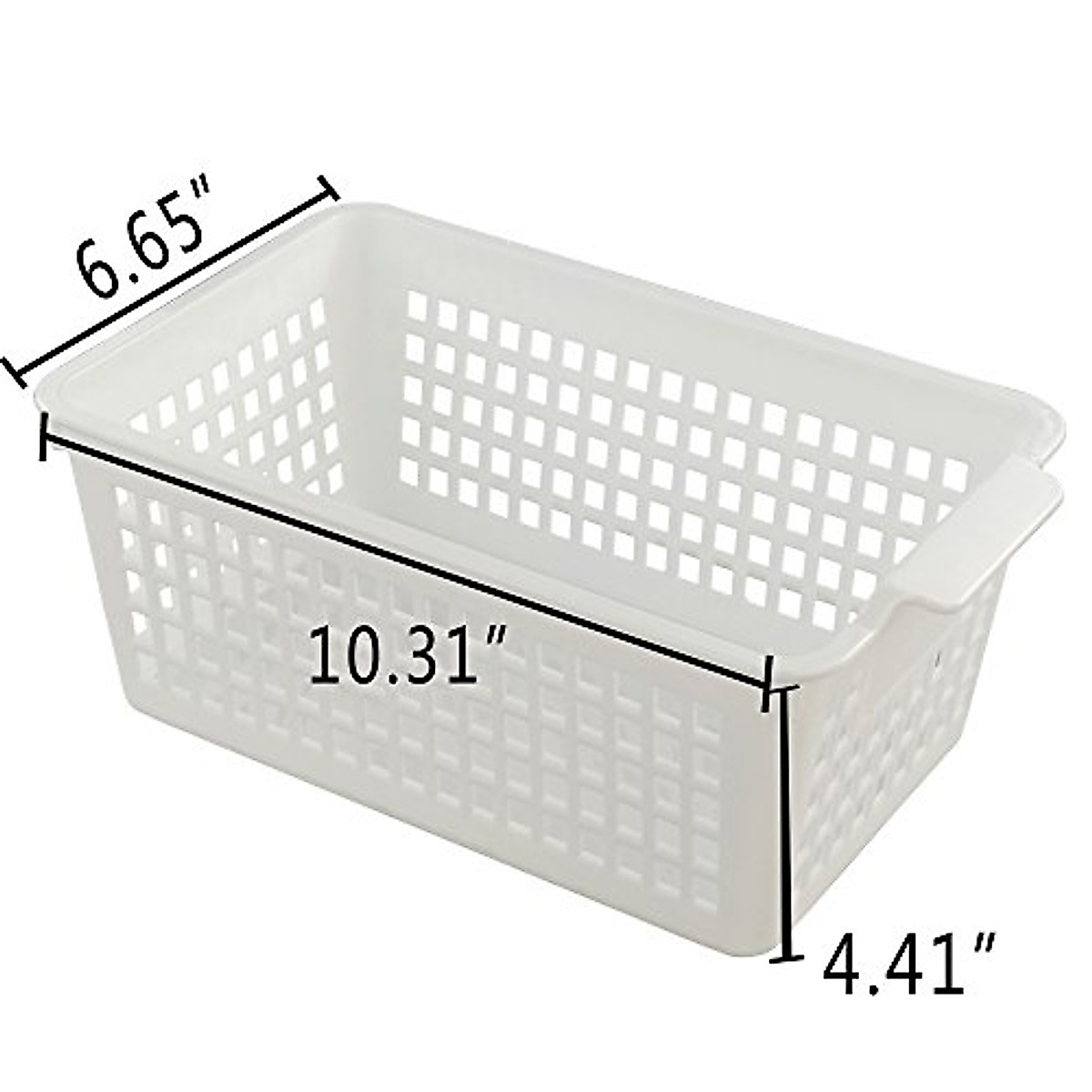Fiazony 6-Pack White Plastic Storage Basket, Small Storage Basket