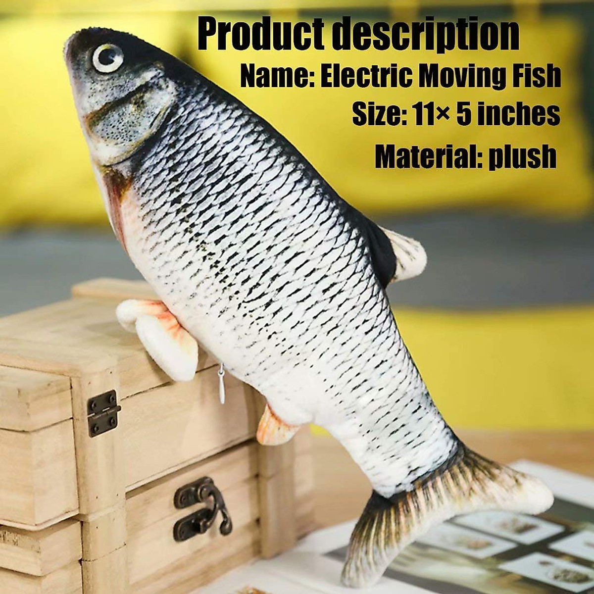 QIAONIUNIU Electric Moving Fish Interactive Plush Toys